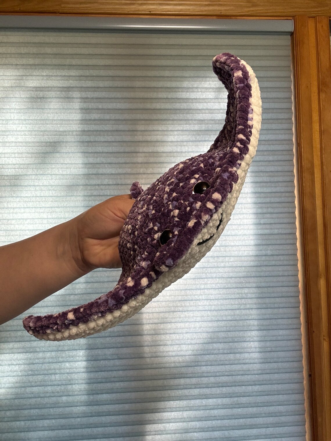 Crochet Manta Ray Plushie: Custom Stuffed Animal With Mouth Pocket - Etsy