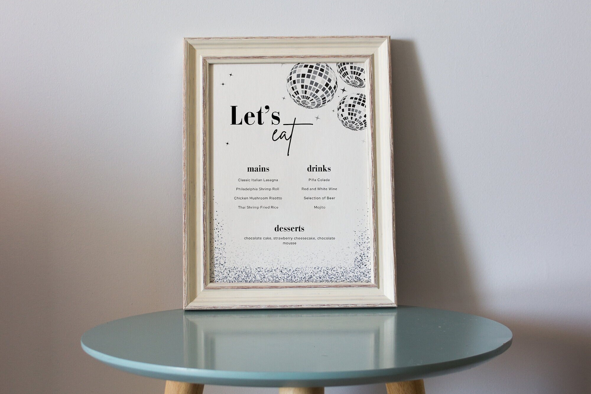 Disco Menu Template Disco Menu Template Disco Bridal Shower 70s 8846