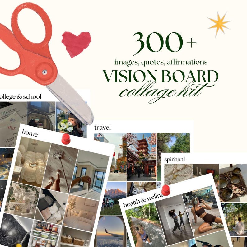 Vision Board Printables - Collage Kit, 2025 Manifestation Board ...
