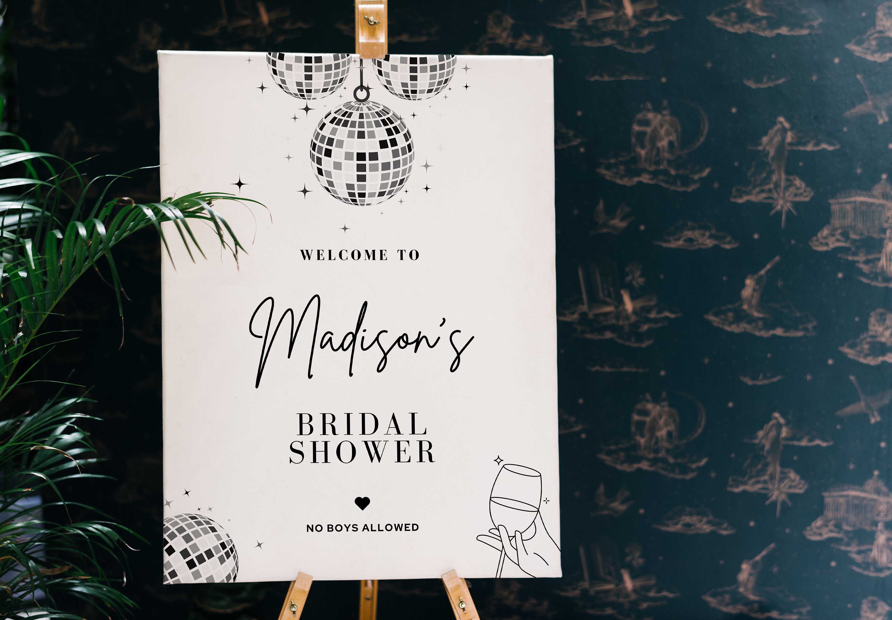 Disco Welcome Sign Template, 70s Disco Bridal Shower Party Decor ...