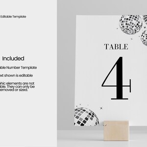 Disco Table Number | Disco Birthday Party & Bridal Shower Table Number ...