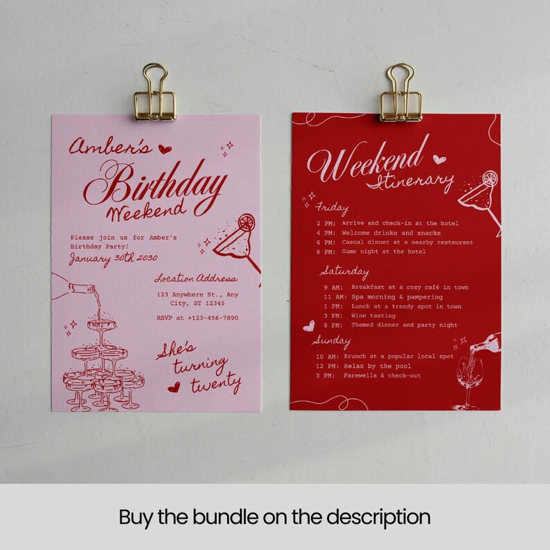 Birthday Invite - Weekend Invitation Template, 18th, 21st, and 25th ...