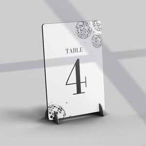 Disco Table Number | Disco Birthday Party & Bridal Shower Table Number ...