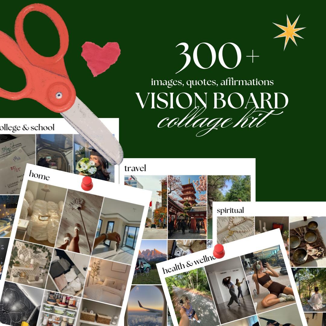 Vision Board Printables Collage Kit, 2025 Manifestation Board ...
