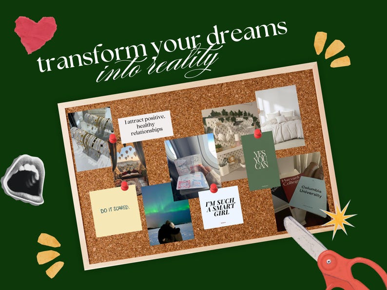 Vision Board Printables - Collage Kit, 2025 Manifestation Board ...