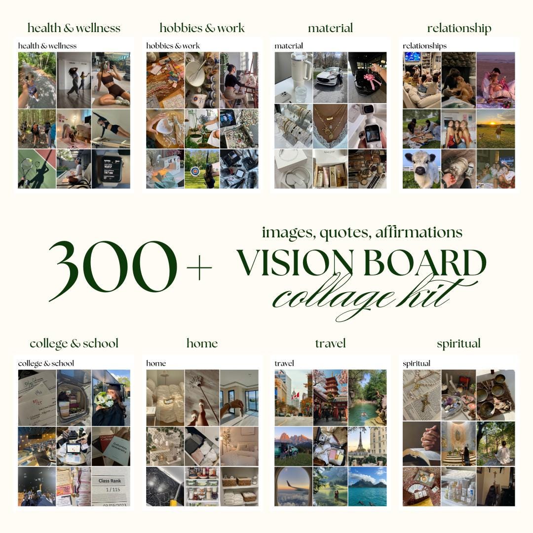 Vision Board Printables - Collage Kit, 2025 Manifestation Board ...
