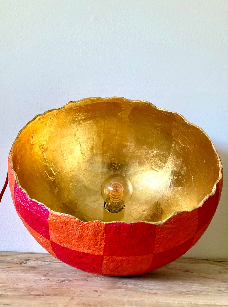 Paper Mache Lamp - Etsy