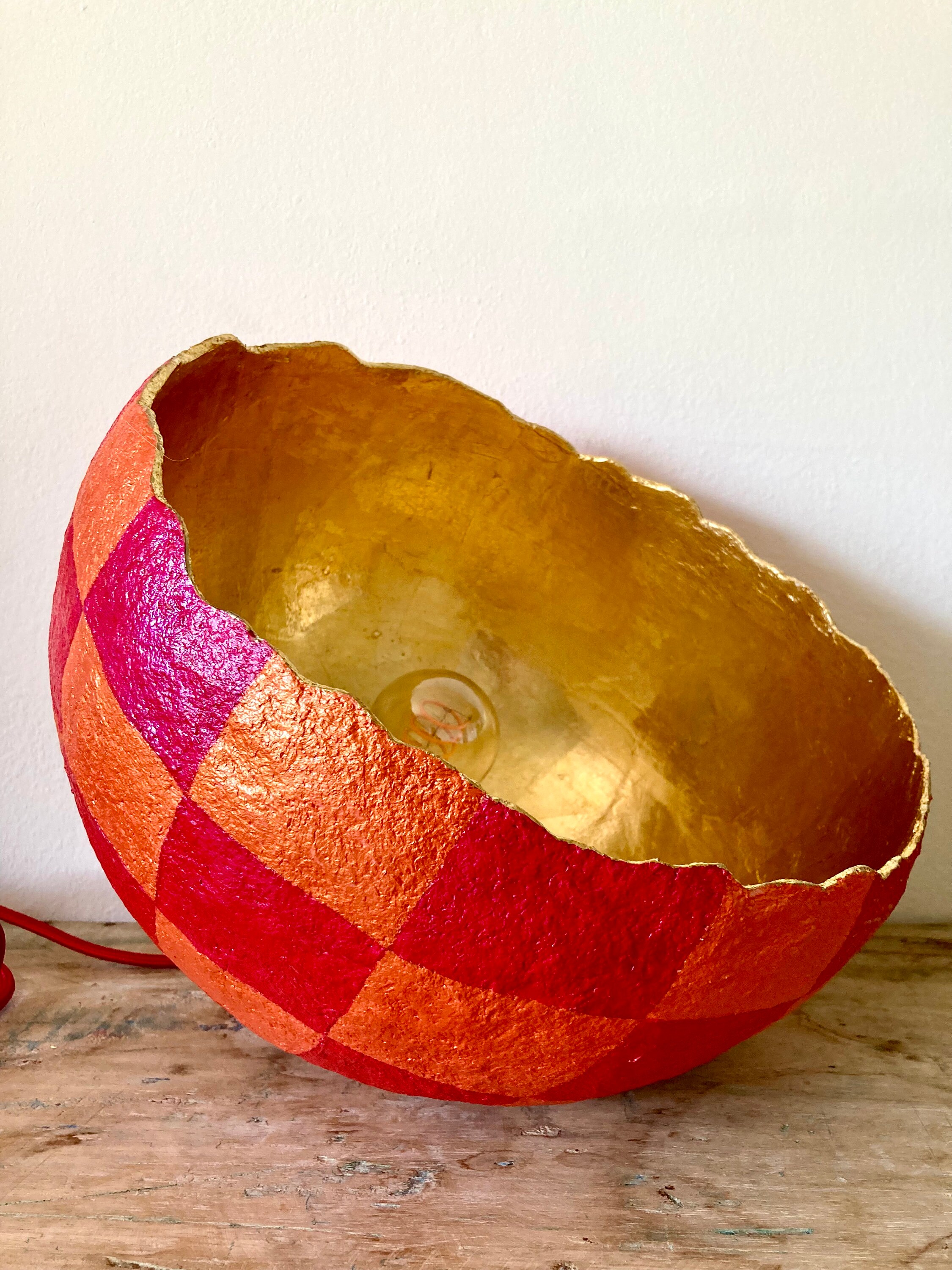 Paper Mache Lamp - Etsy