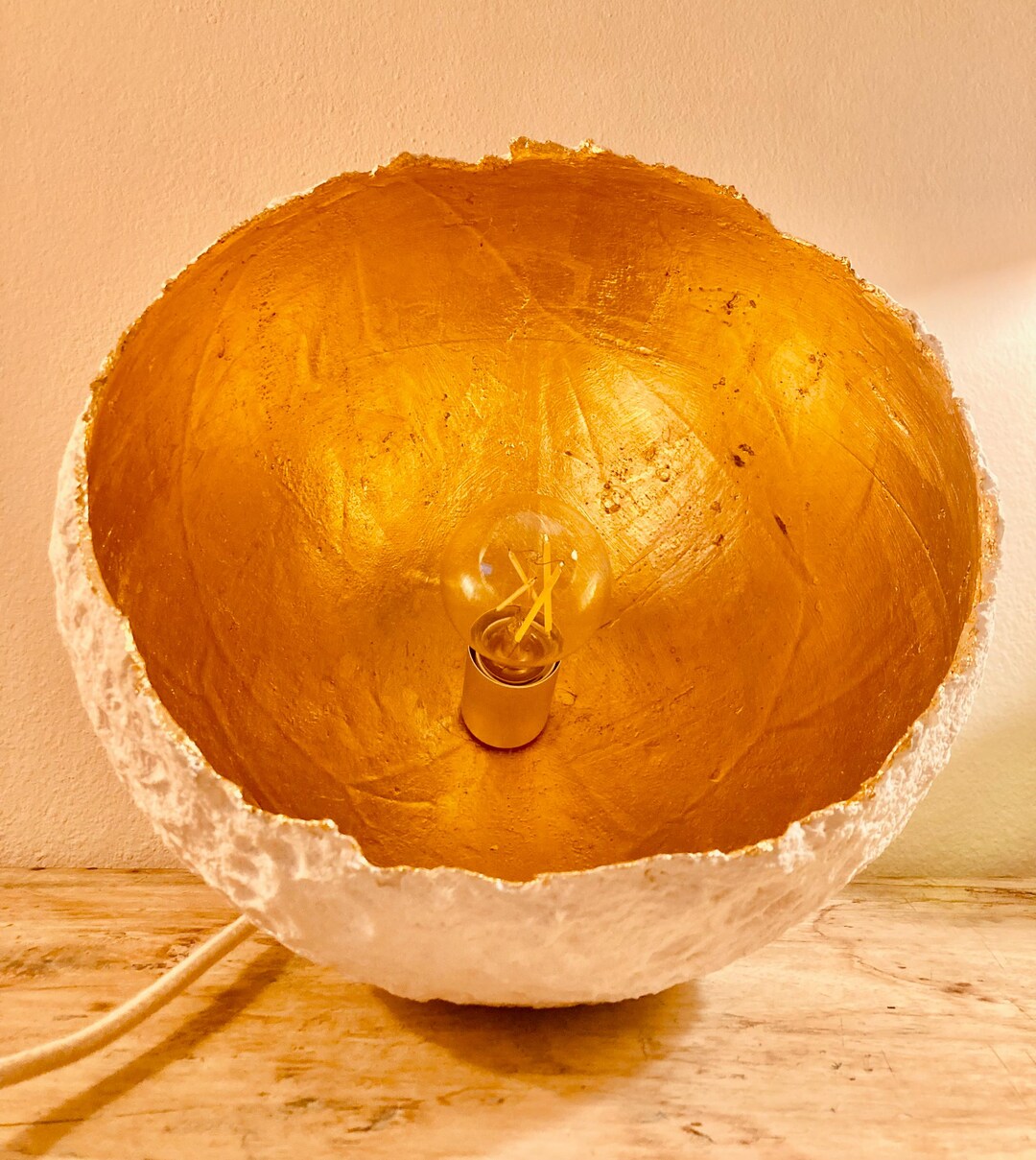 Handcrafted Fully Wired Paper Mache Lamp - Etsy