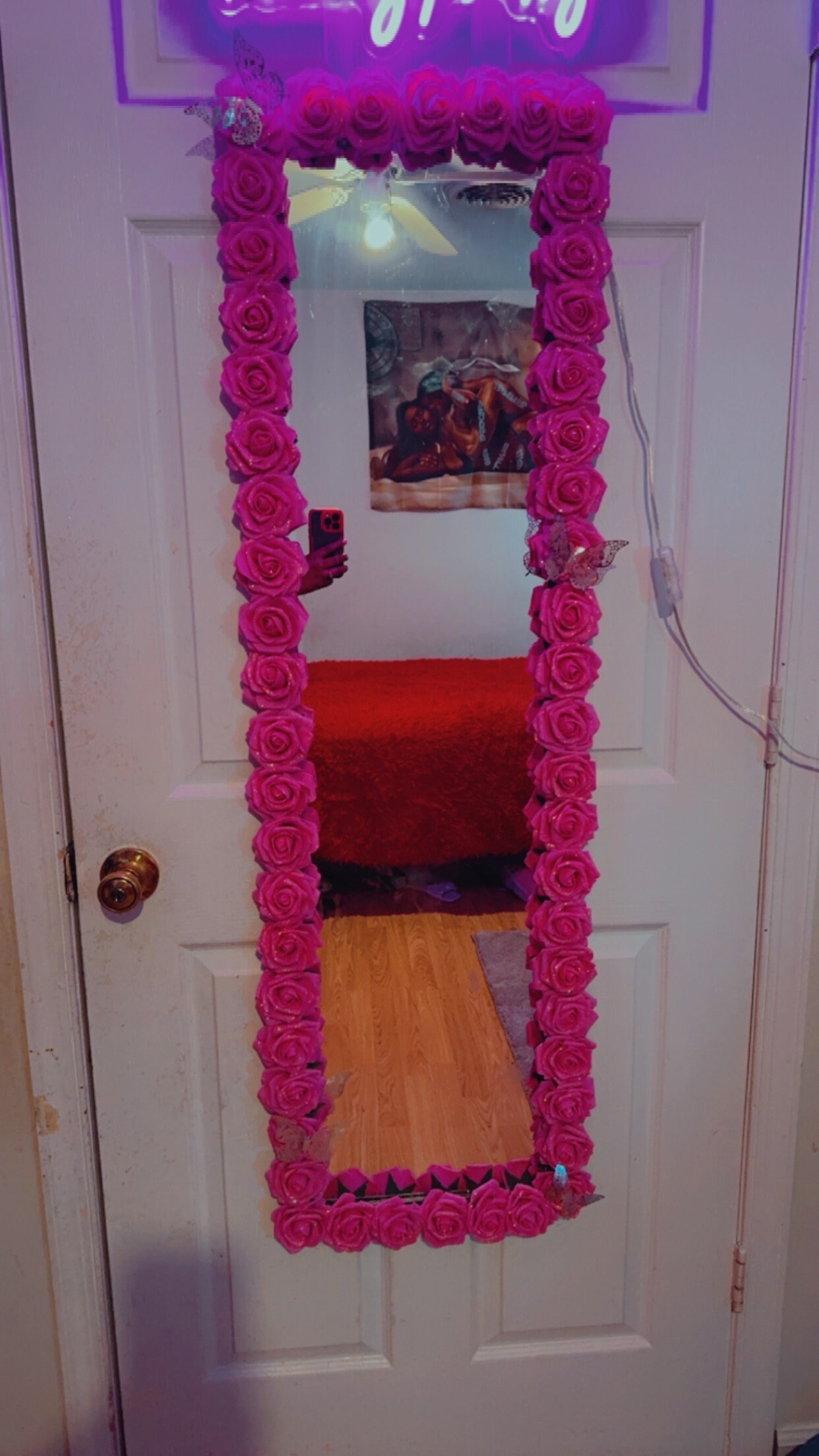 Custom Rose/butterfly Mirror - Etsy