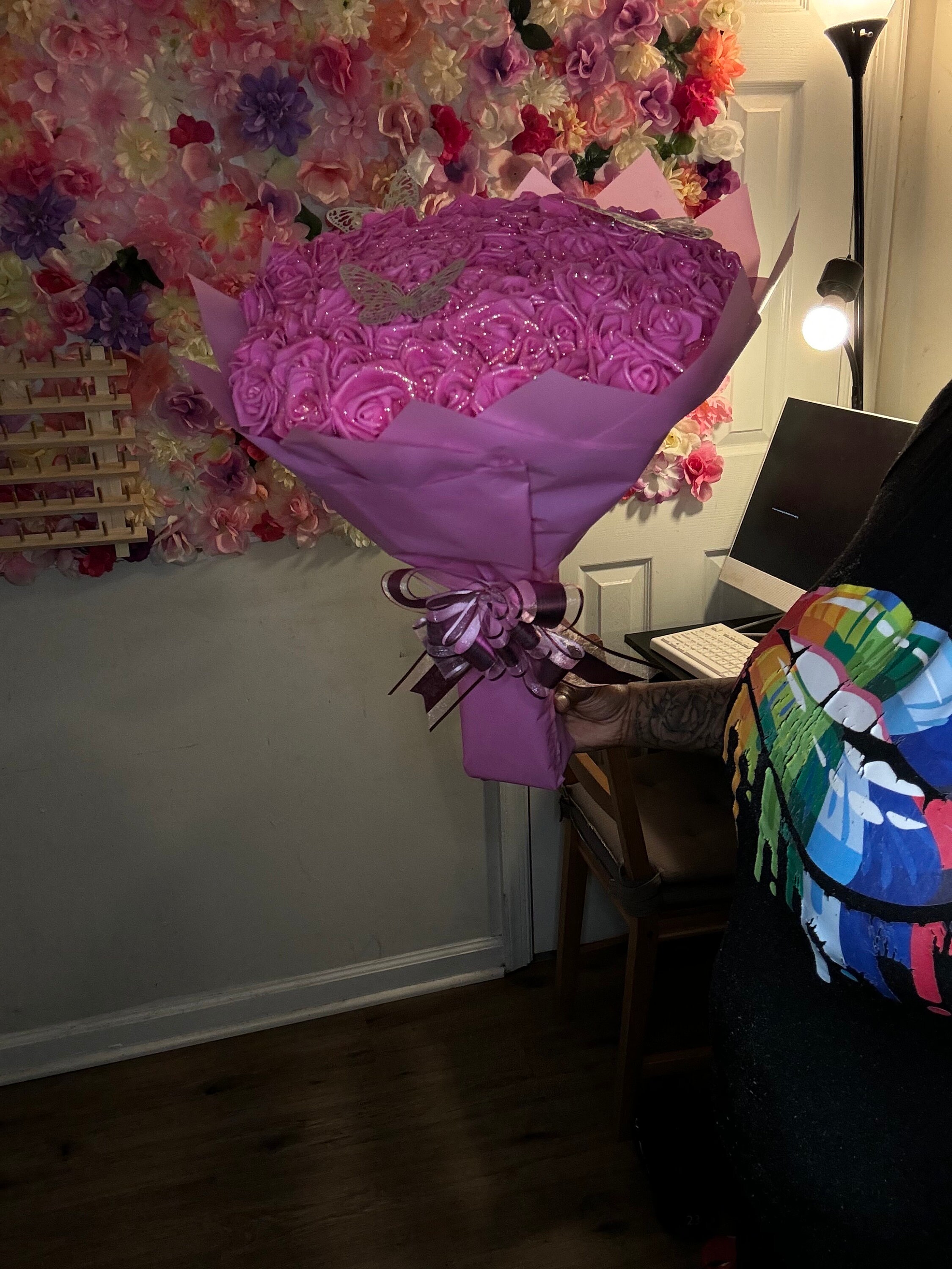 Pink Glitter Roses - Etsy