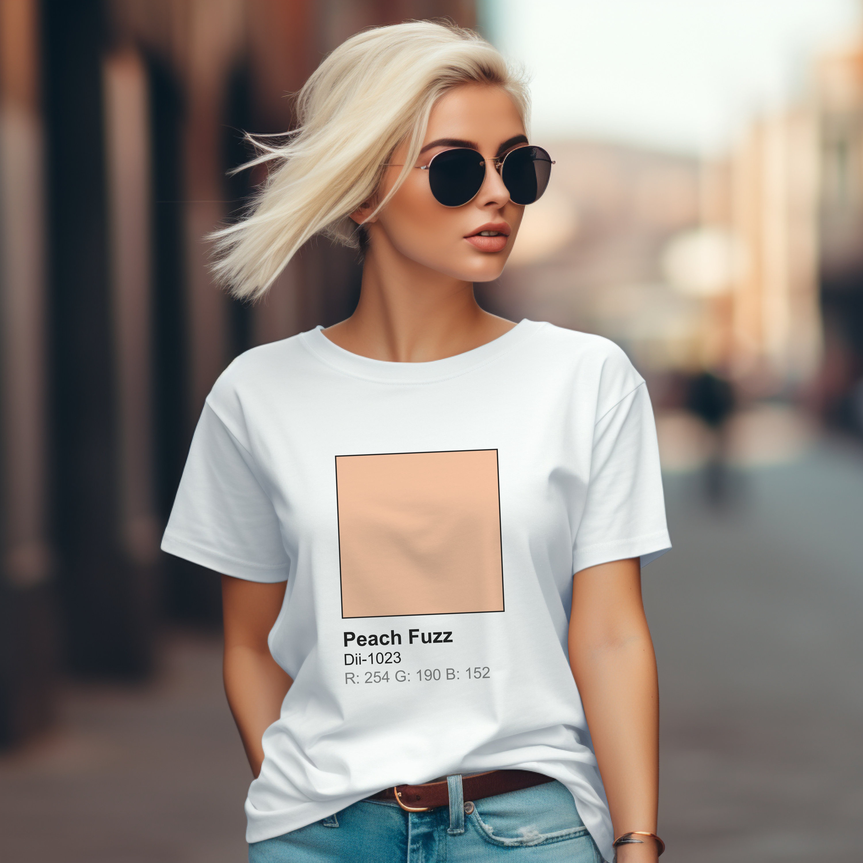 Color of the Year, Peach Fuzz, Color Swatch Shirt, Cute Graphic T Shirt ...
