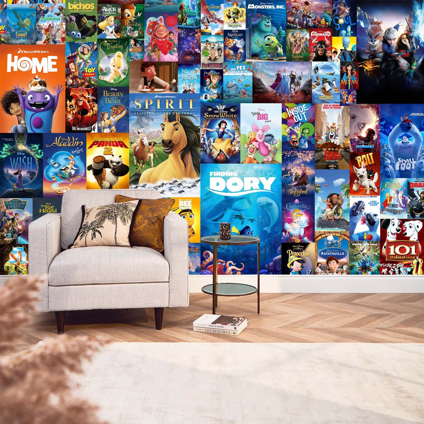 Magic of Cartoons Home Wall Mural Removable Movie Posters Wallpaper ...