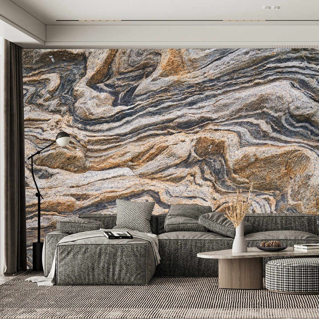 Granite Agate Wall Mural Textured Abstract Wallpaper Peel and Stick ...