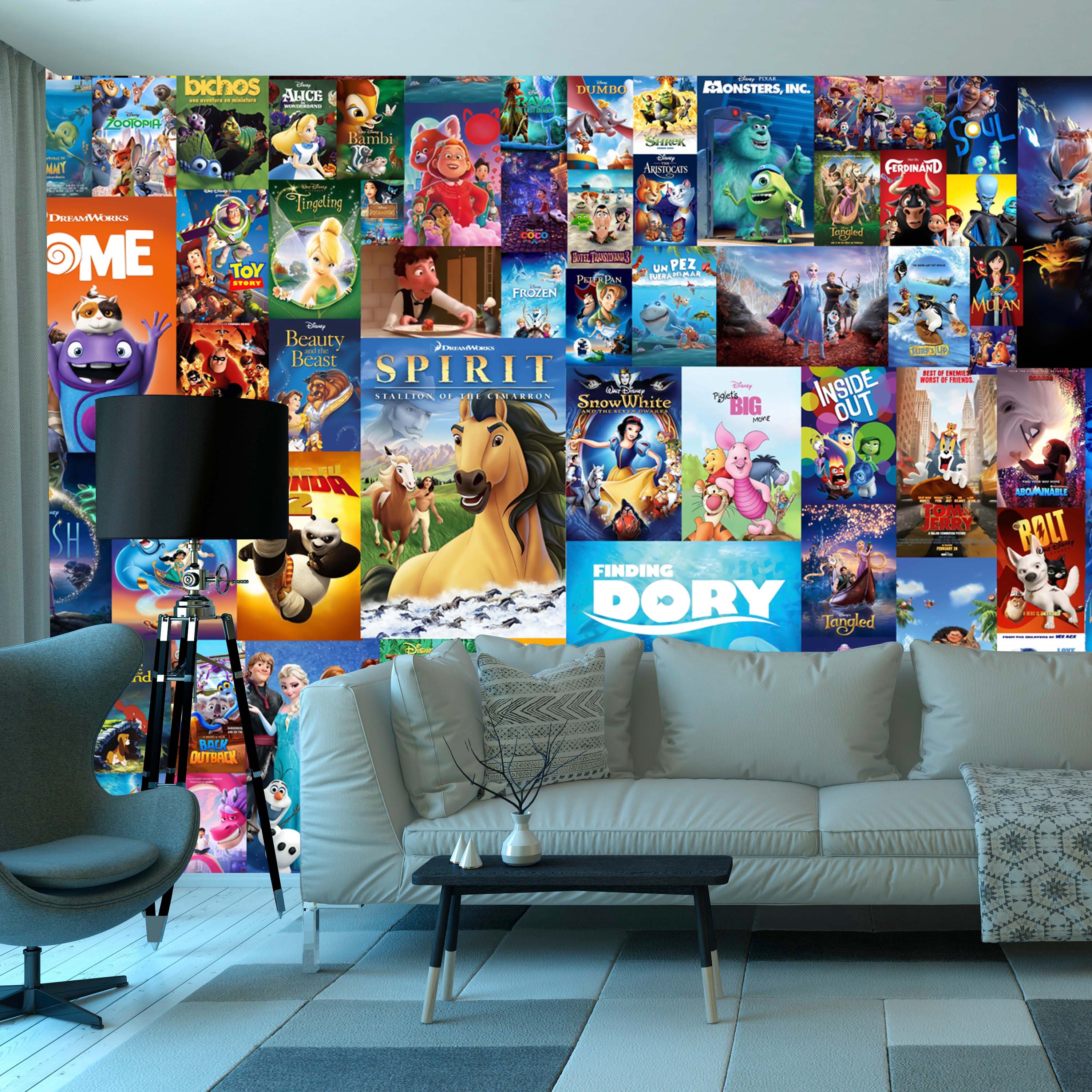 Magic of Cartoons Home Wall Mural Removable Movie Posters Wallpaper ...
