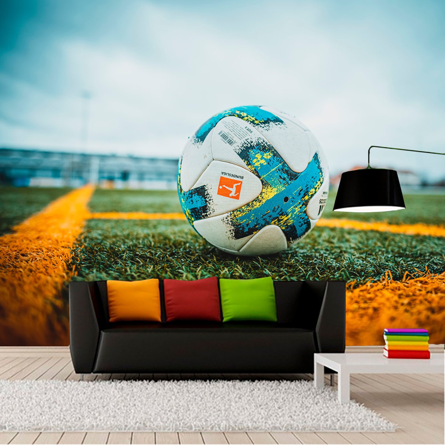 Football Stadium Removable Wallpaper Perfect Gift Football Fan Kids ...