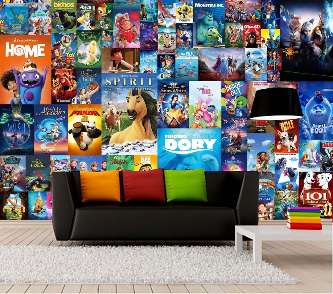 Magic of Cartoons Home Wall Mural Removable Movie Posters Wallpaper ...