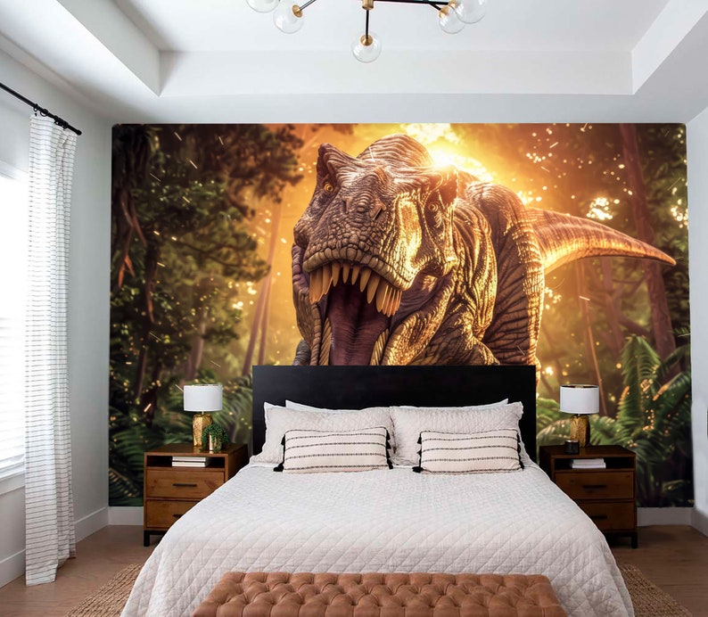 Jurassic World Wallpaper Dino Wall Mural T Rex Peel & Stick Decal Self ...