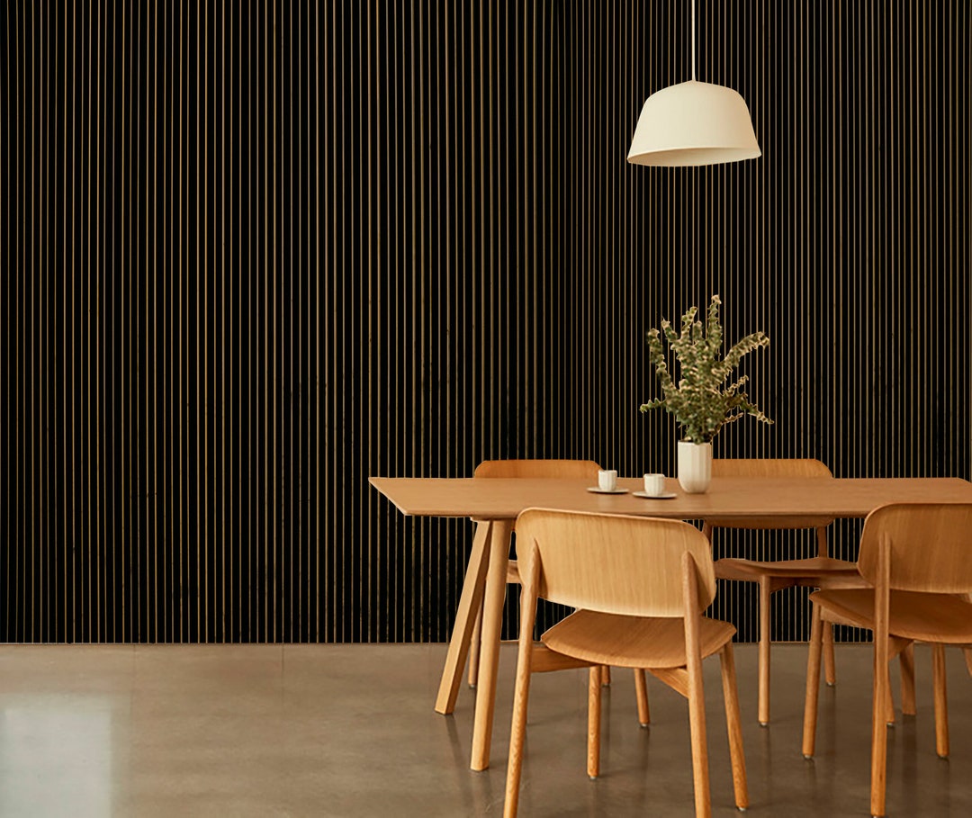 Modern Line Wallpaper Brown Stripe Abstract Removable Mural Peel ...