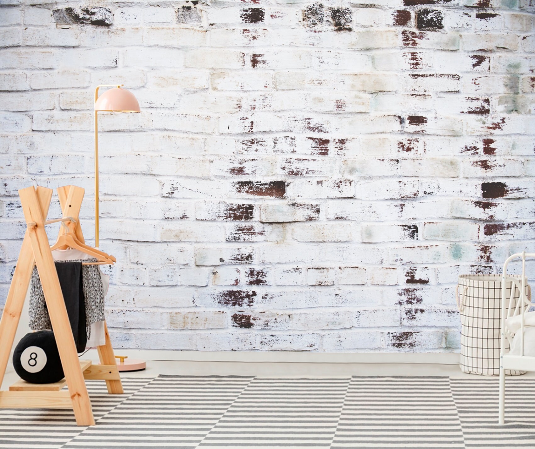 Light Brick Wallpaper Industrial Texture Wall Mural 3D Wall Art ...