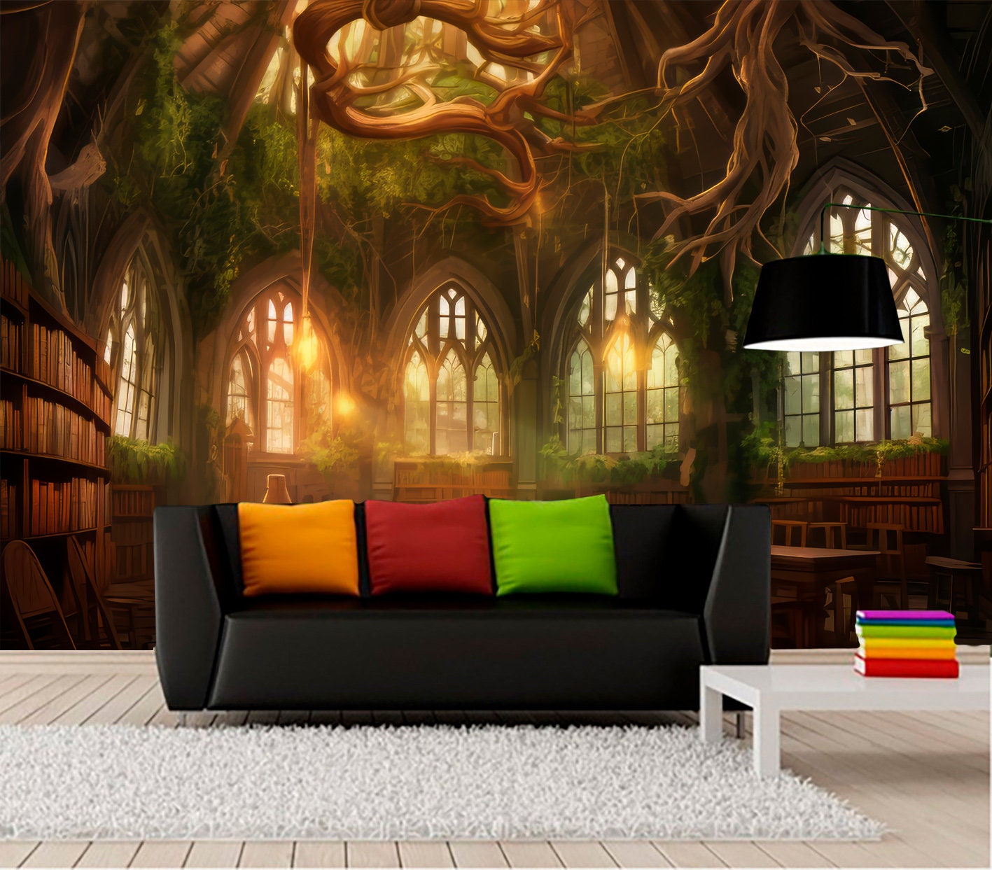 Wallpaper Kids Fantasy Wizard Castle Room Wall Mural Nursery Decal ...