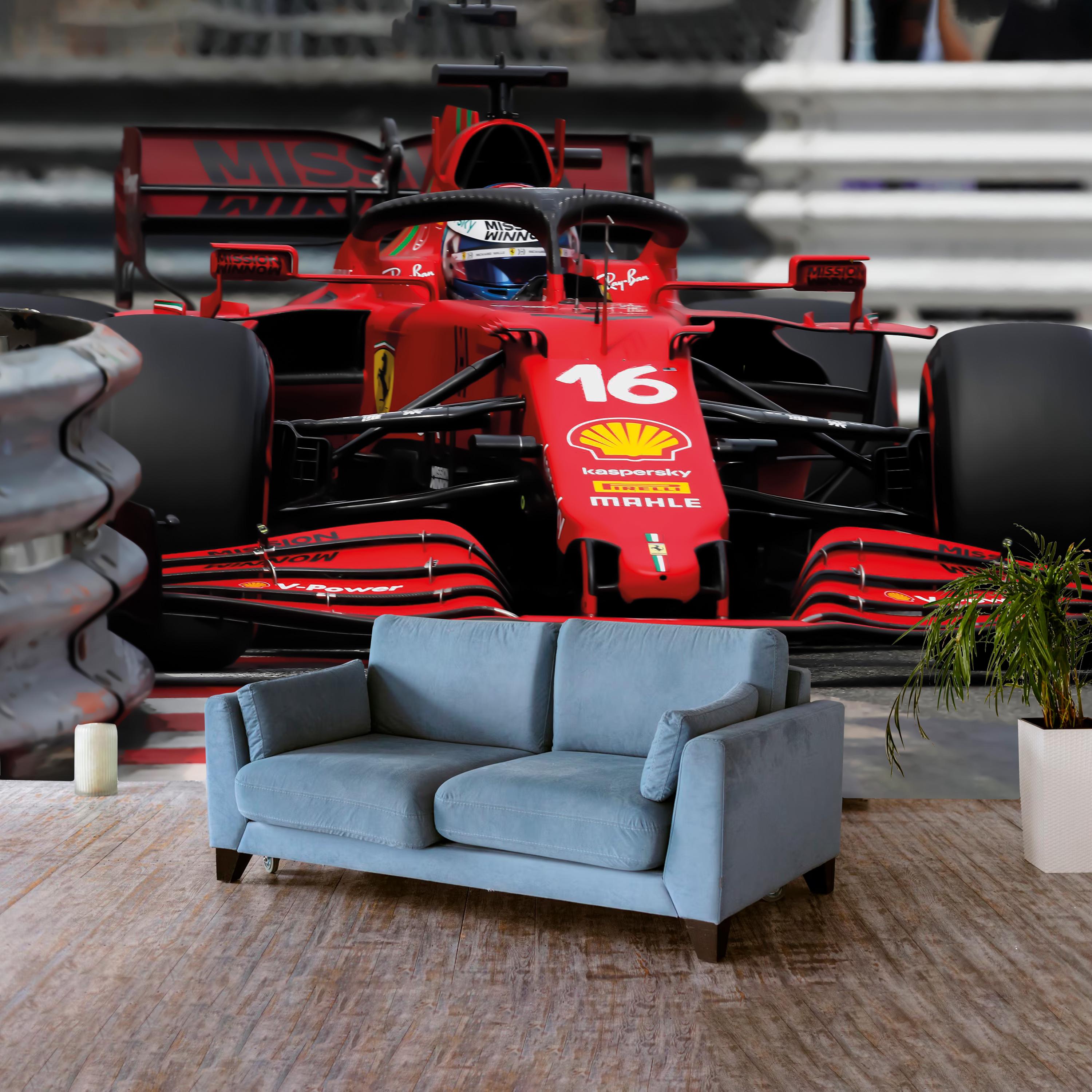 Formula 1 Racing Car Peel and Stick Wallpaper Red Car Wall Mural Sports ...