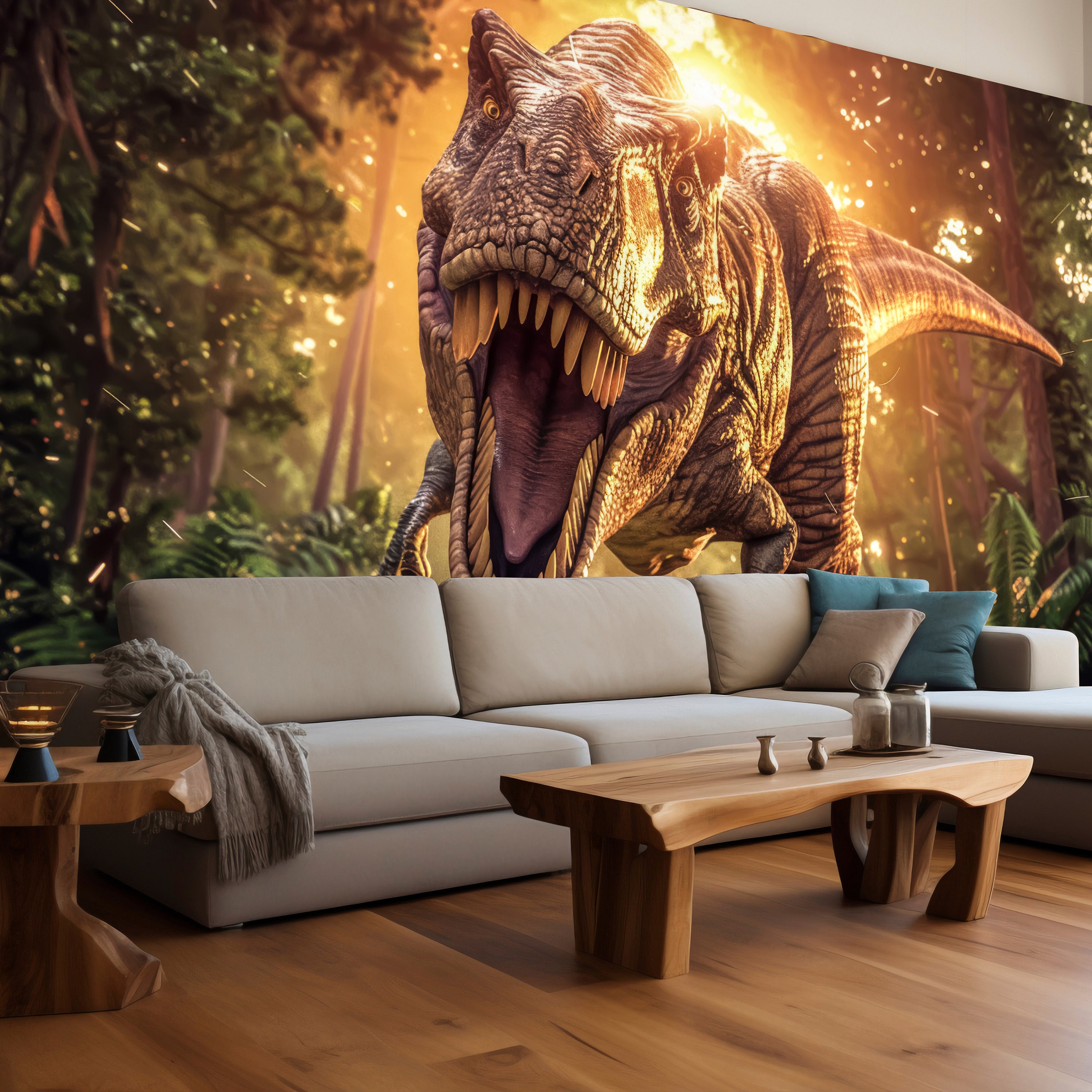 Jurassic World Wallpaper Dino Wall Mural T Rex Peel & Stick Decal Self ...