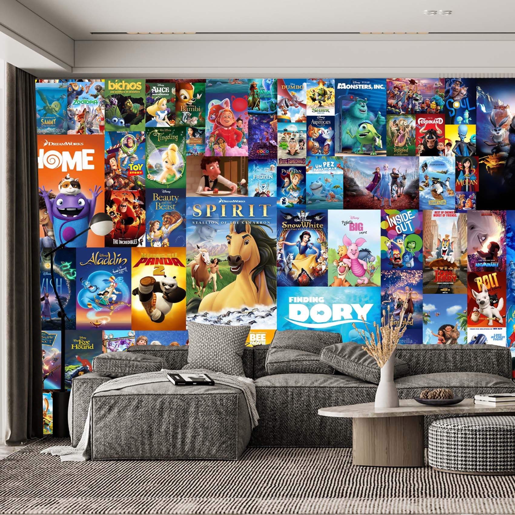 Magic of Cartoons Home Wall Mural Removable Movie Posters Wallpaper ...