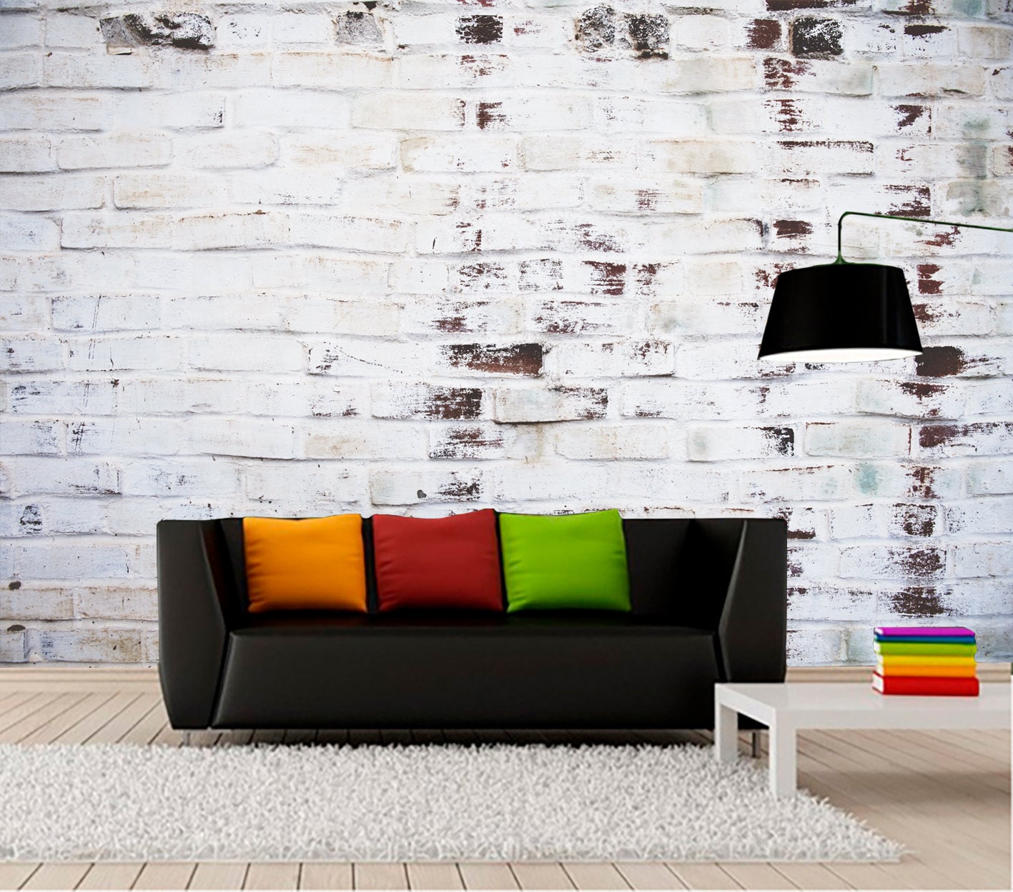 Light Brick Wallpaper Industrial Texture Wall Mural 3D Wall Art ...