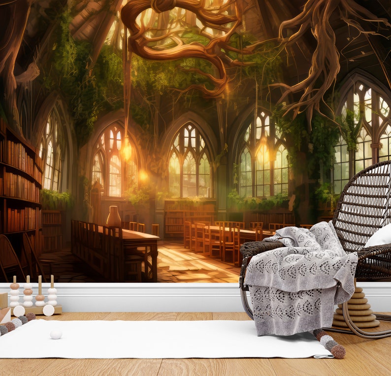 Wallpaper Kids Fantasy Wizard Castle Room Wall Mural Nursery Decal ...