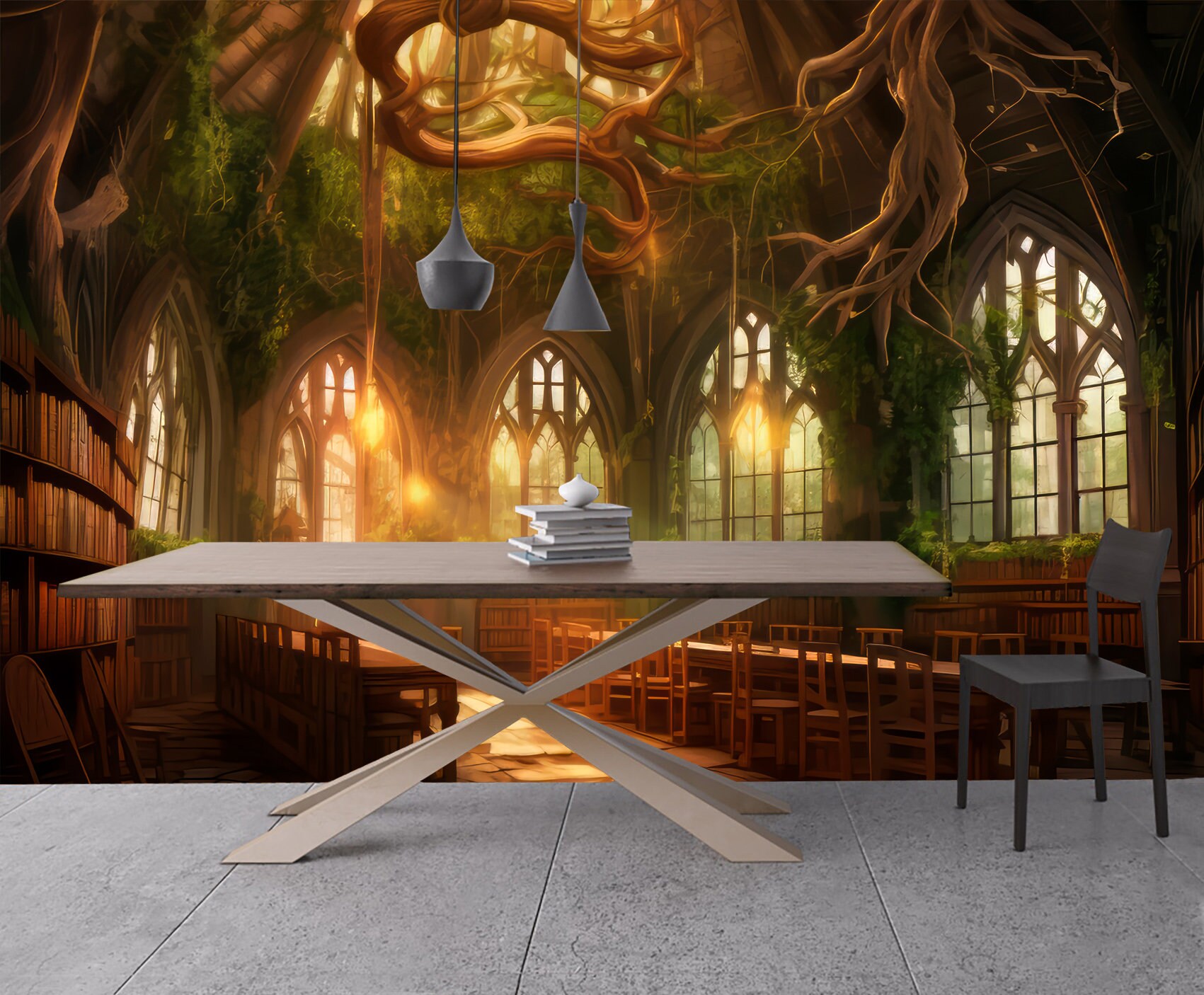 Wallpaper Kids Fantasy Wizard Castle Room Wall Mural Nursery Decal ...