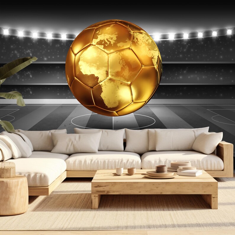 Soccer Ball Wallpaper Sport Removable Playroom Decal Kids Game Boy Room ...