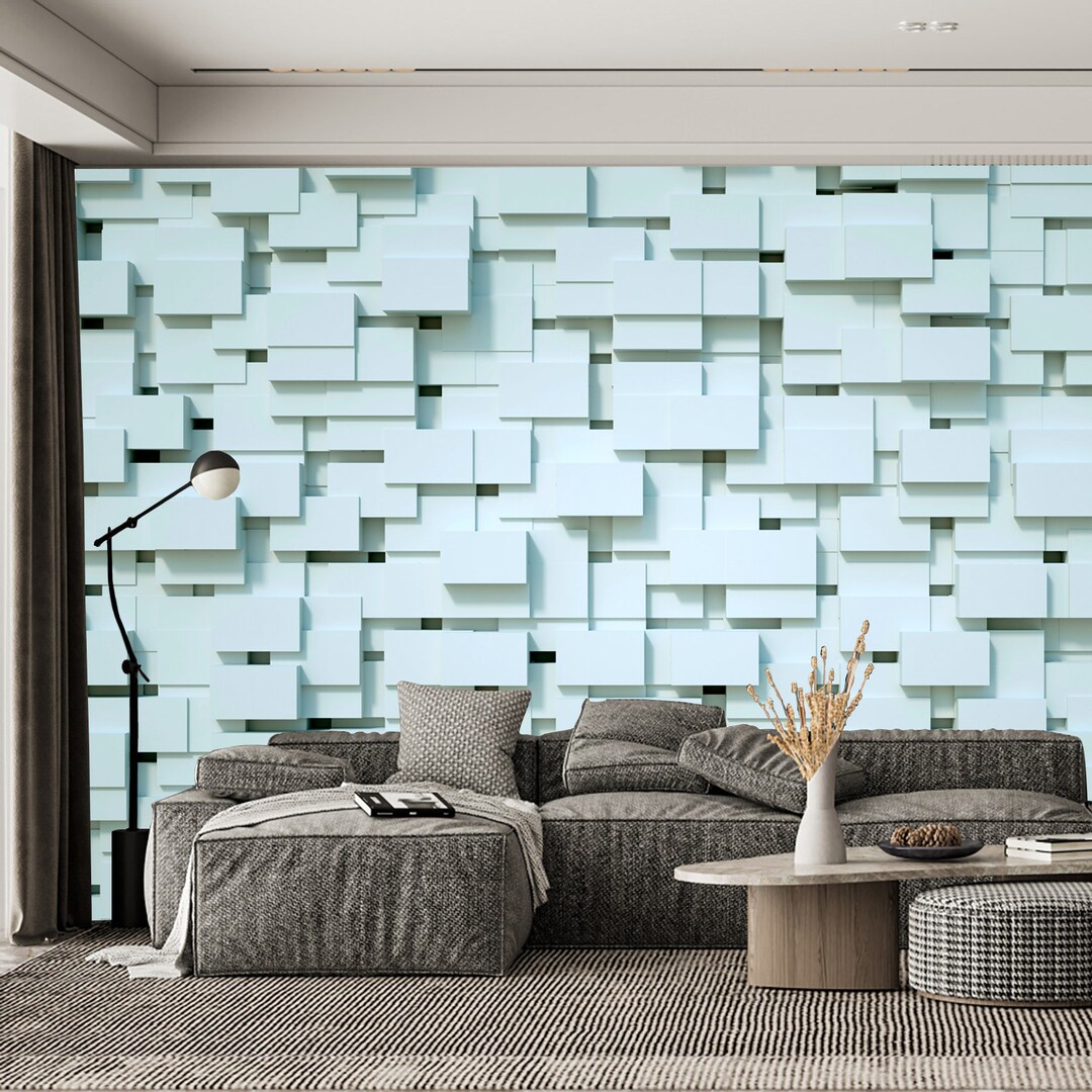 Modern Room Wallpaper Rectangle Wall Print Square Abstract Wall Mural ...
