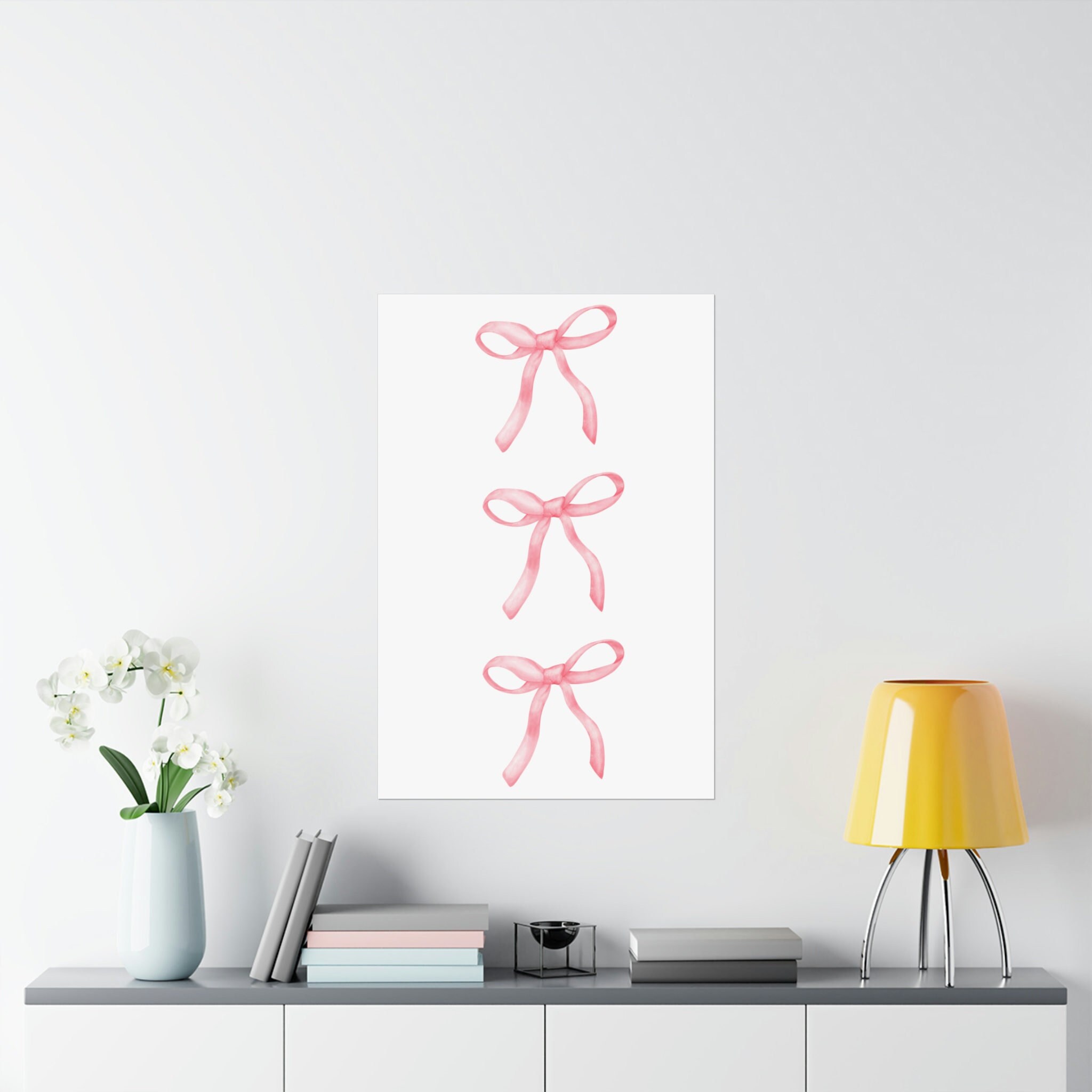 Pink Bow Poster Girly Wall Art Prints Coquette Decor (unframed) Wall ...