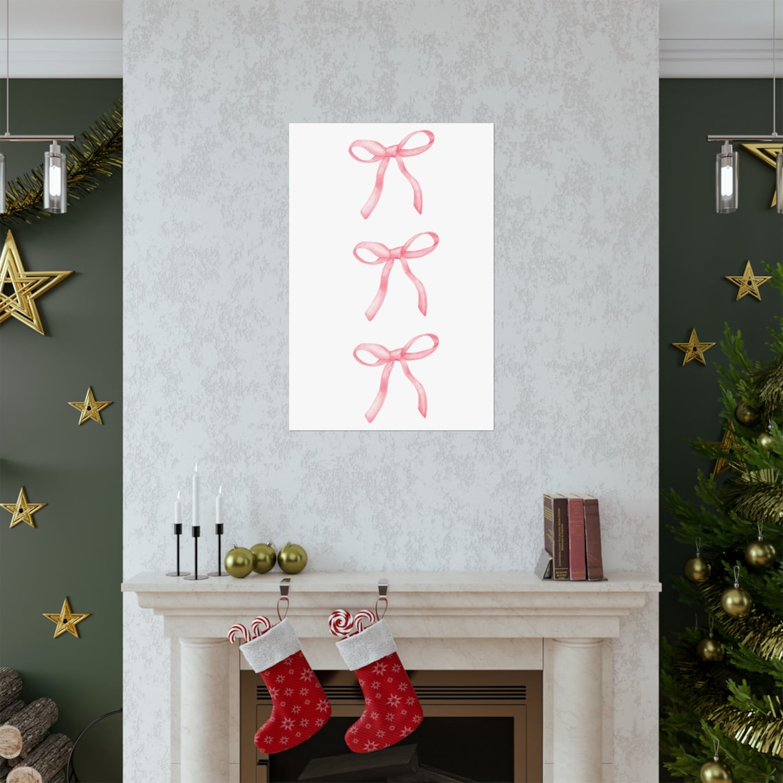 Pink Bow Poster Girly Wall Art Prints Coquette Decor unframed Wall ...