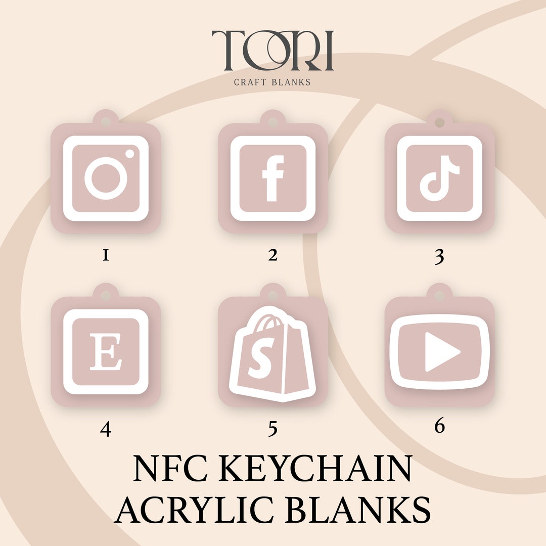 Acrylic Instagram Facebook Tik-tok Etsy Shopify Youtube Icons Tag ...