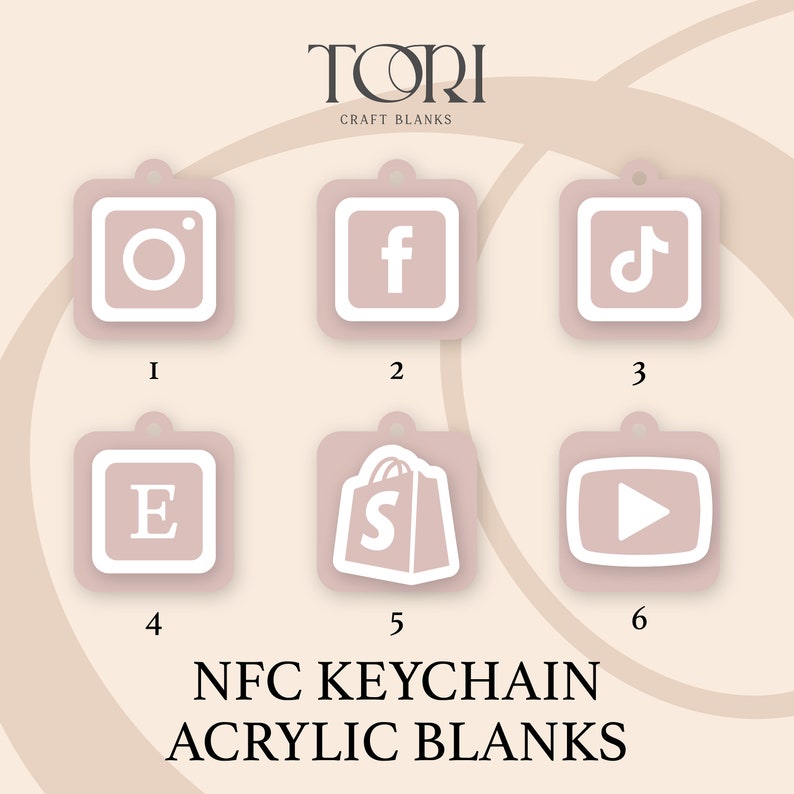Acrylic Instagram Facebook Tik-tok Etsy Shopify Youtube Icons Tag, Acrylic Social Media Icons ...