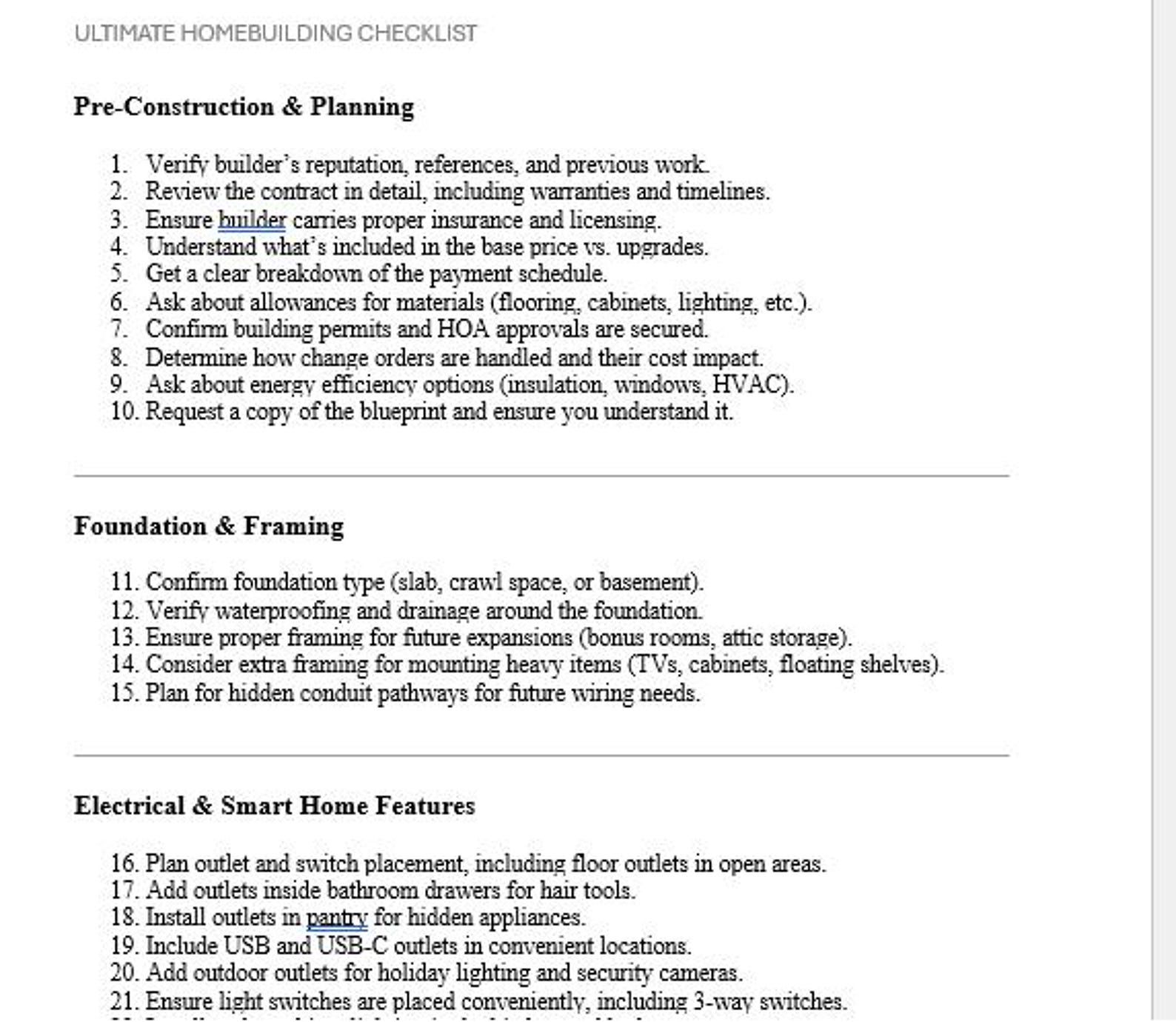 Ultimate Home Building Checklist – 100 Must-know Tips for Your Dream ...