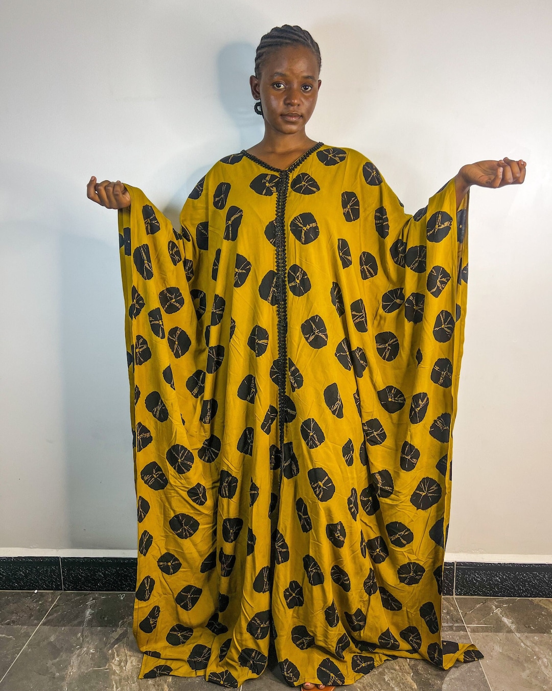Bahati Kaftan Batik | Adire Dress - Wax Resist Dye African Moo Moo ...