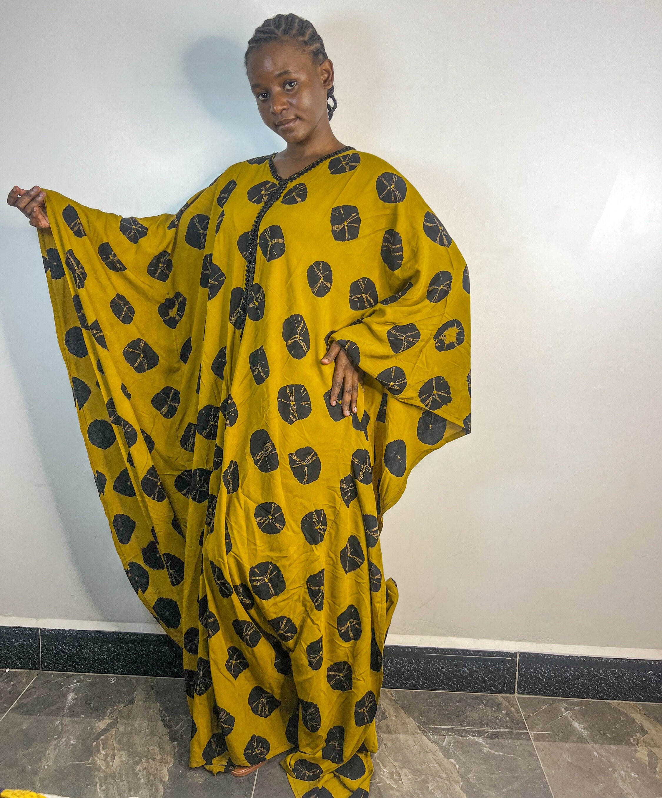 Bahati Kaftan Batik Adire Dress Wax Resist Dye African Moo Moo, Baati ...