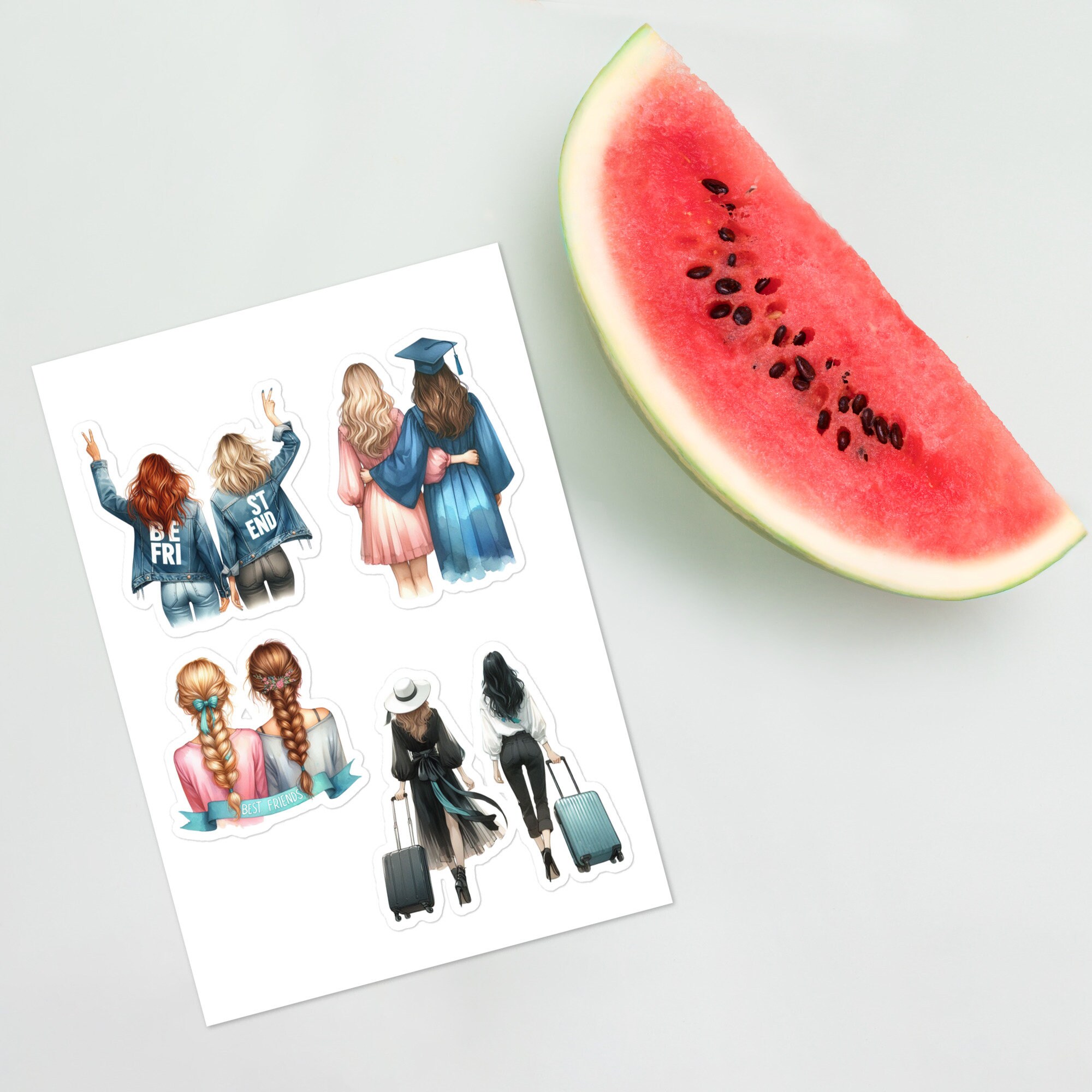 Me and My Best Friend Sticker Sheet - Girls United Friendship Stickers ...