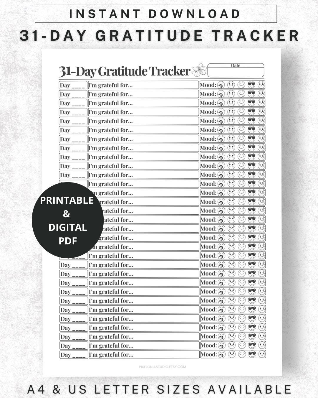 31-day Gratitude & Affirmation Challenge | Guided Printable Planner ...
