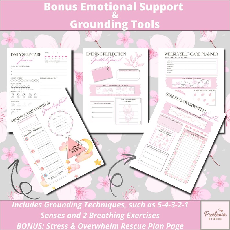 Self-care Journal Printable: Mindfulness & Stress Relief Workbook (PDF ...