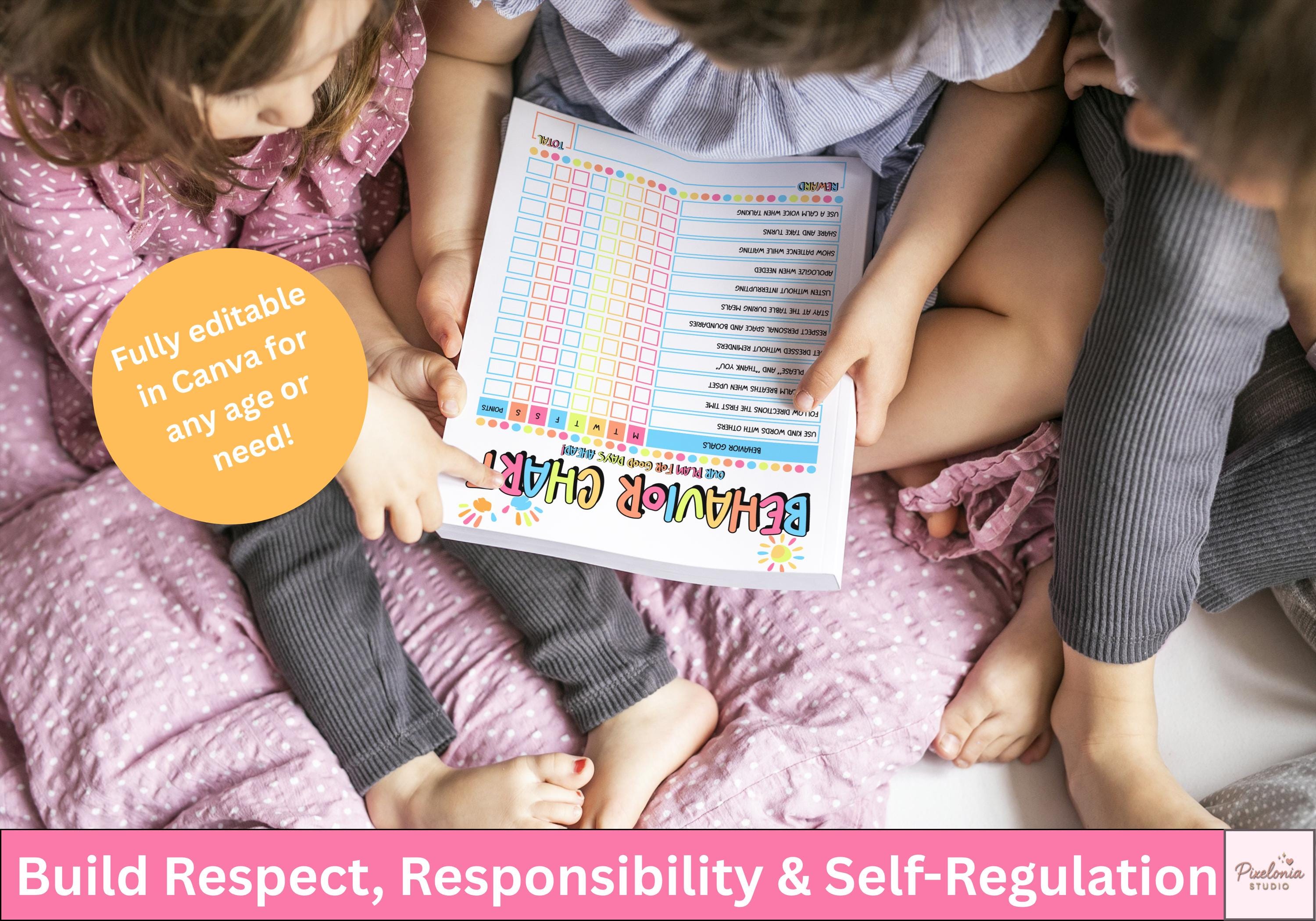 Behavior & Consequence Chart for Kids, Reward System, Daily Tracker ...