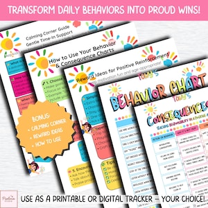 Editable Kids Behavior Chart: Responsibility Tracker, Consequences ...