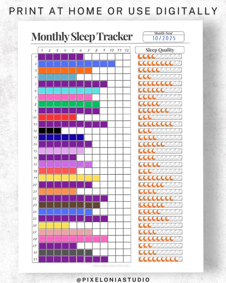 Monthly Sleep Tracker Printable | Sleep Log & Dream Journal | Sleep ...