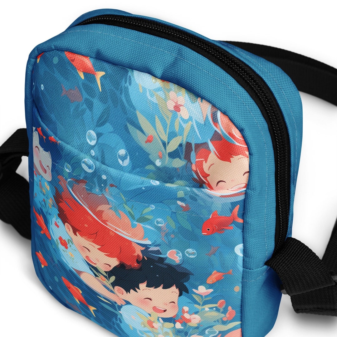 Ghibli Inspired Utility Bag Ocean Anime Ponyo and Sōsuke Crossbody Bag ...