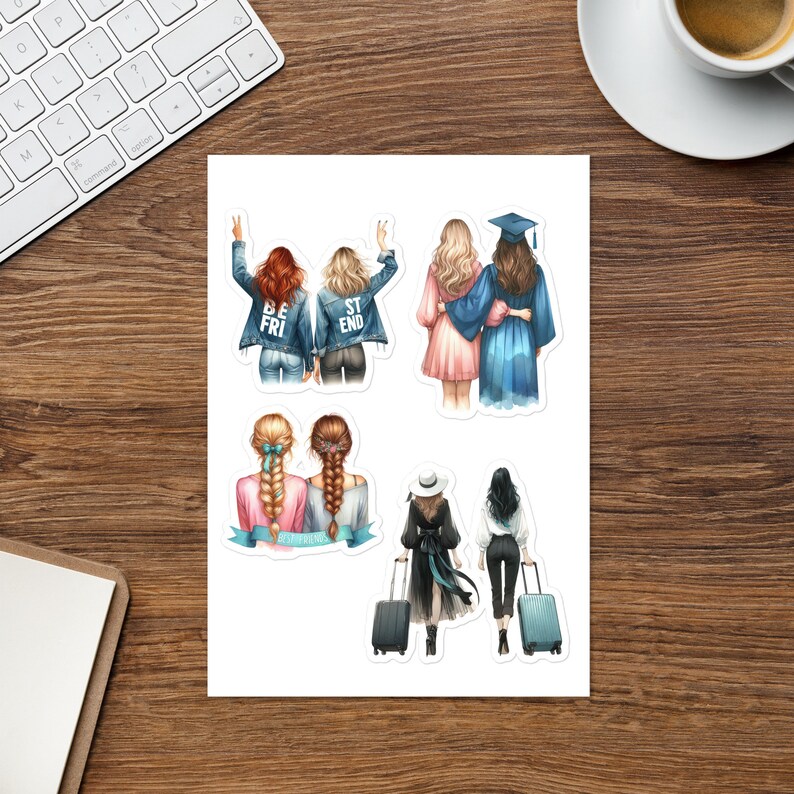 Me and My Best Friend Sticker Sheet - Girls United Friendship Stickers ...
