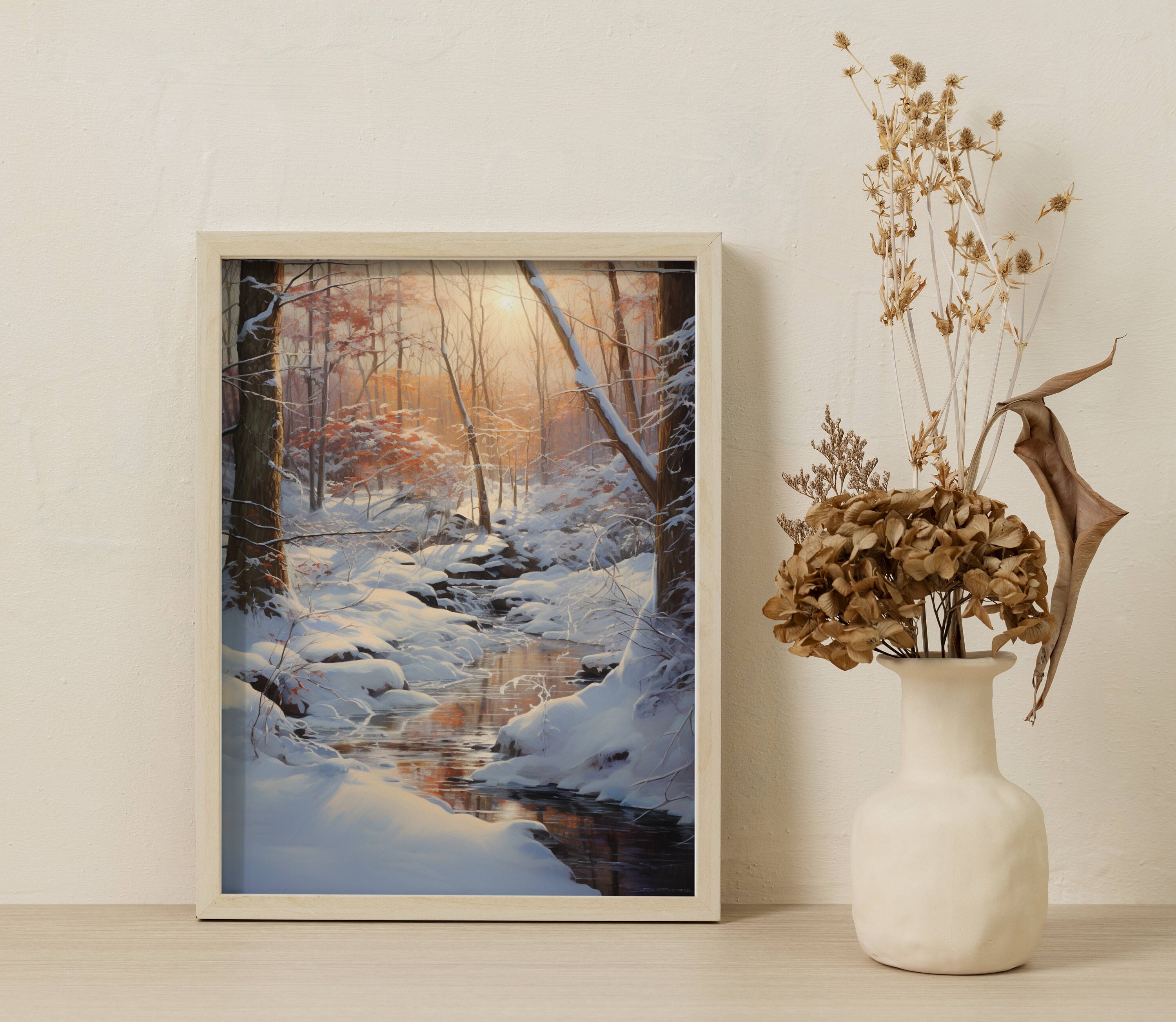 Snowy Forest Wall Art Nature Wall Decor Instant Download Printable ...