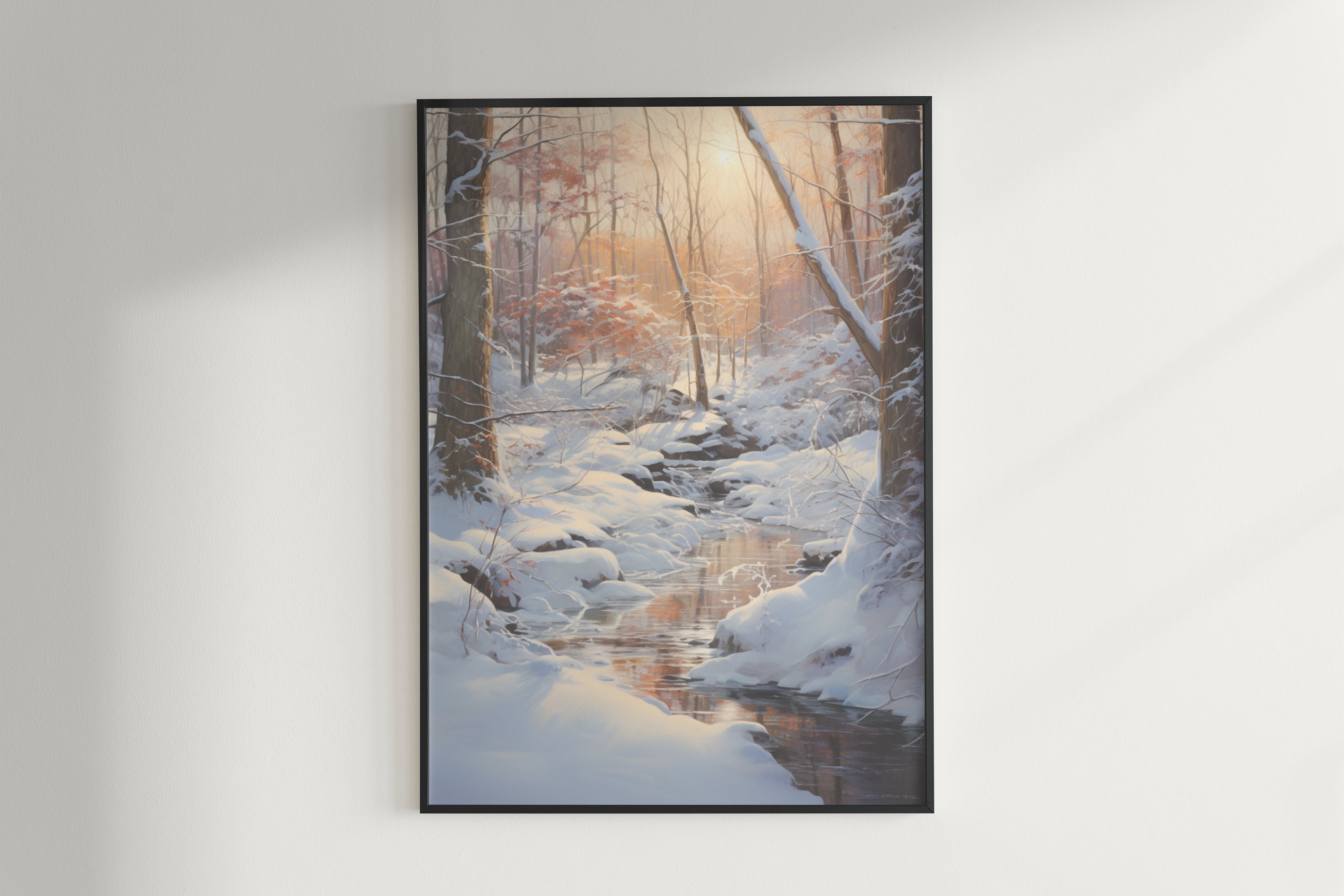 Snowy Forest Wall Art Nature Wall Decor Instant Download Printable ...
